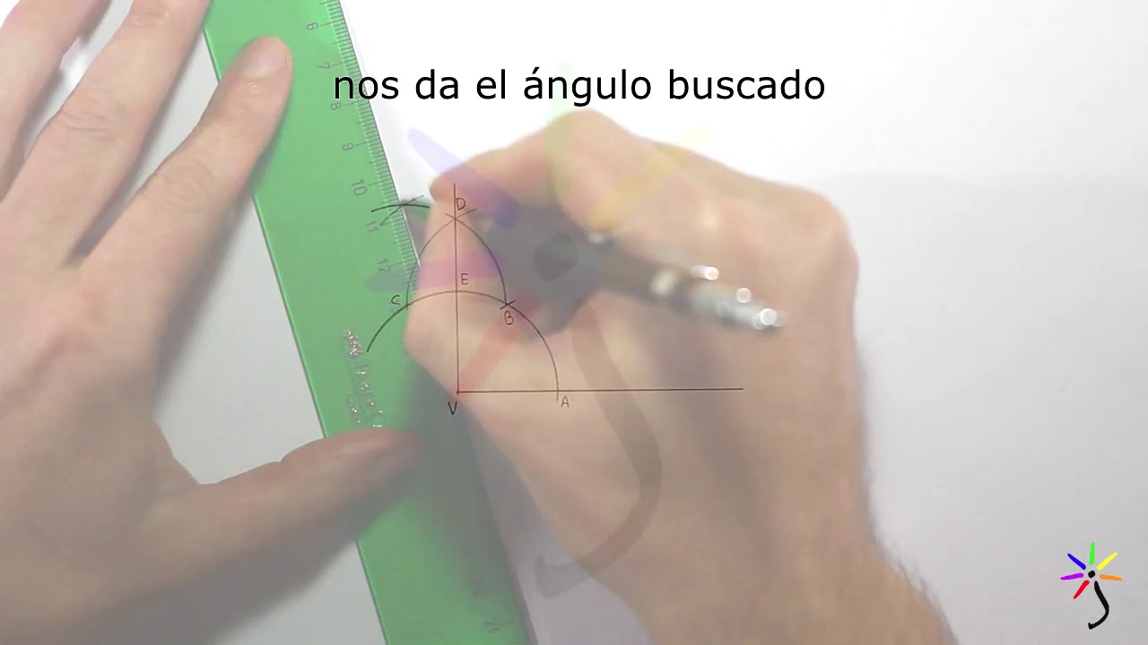 Trazado de un ángulo de 105 grados con el compás - YouTube