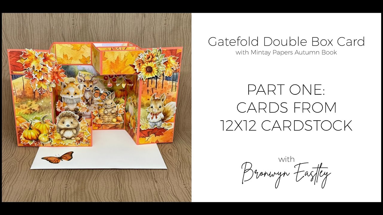 How to make a Gatefold Double Box Card featuring Mintay Papers' Autumn Book - YouTube