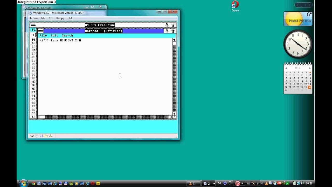 Windows 2.0 on virtual pc - YouTube