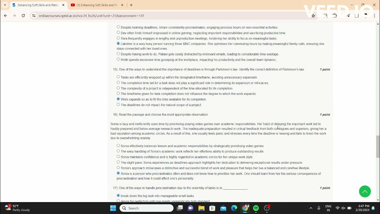 Enhancing Soft Skills and Personality || Week2 Assignment || NPTEL 2024 - YouTube