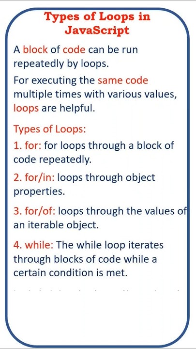 Types Of Loops In Javascript Ensolutions5210 Java Javascipt Coding Class Developer Youtube
