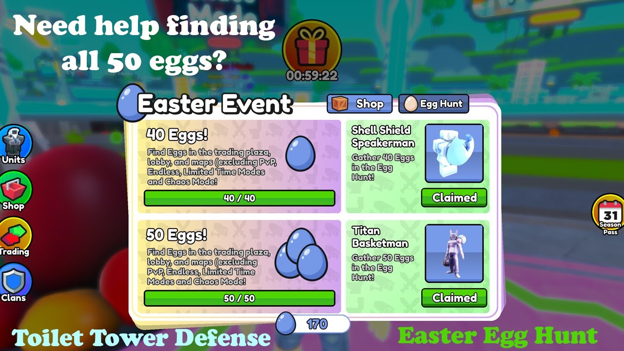 Easter Egg Hunt - Toiler Tower Defense. I found all 50 eggs and here they are. - YouTube