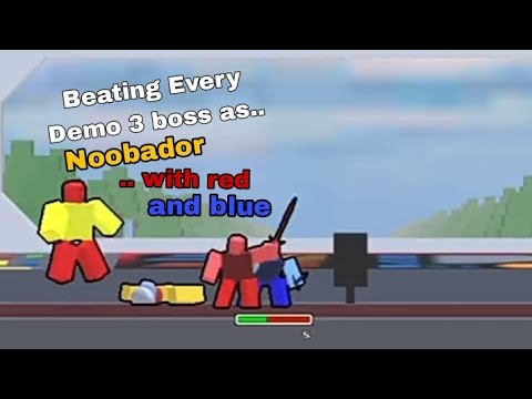 [BlockTales] Beating All demo 3 bosses as Noobador With Red And Blue (w ...