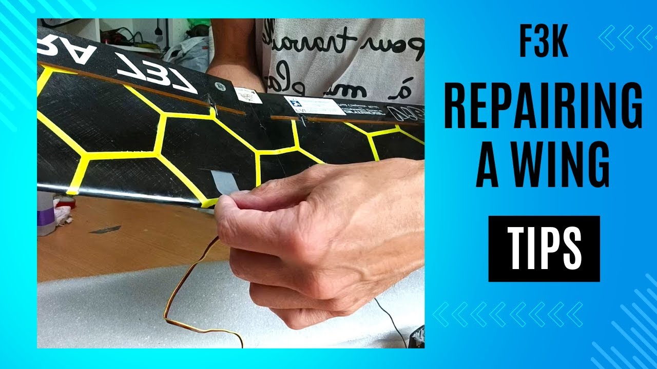 F3K F5J wing repair, skin delamination - YouTube