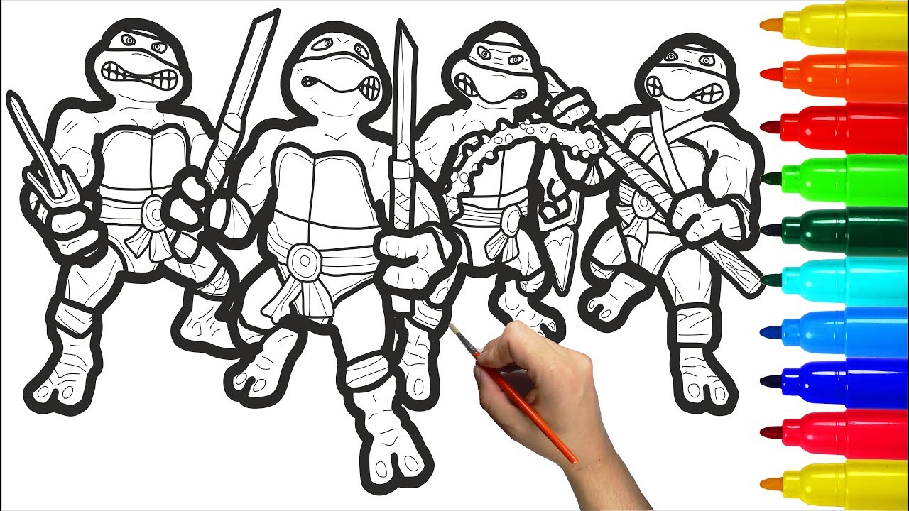TMNT AND DRAGONS Children How To Paint With Colored Markers - TMNT AND ...