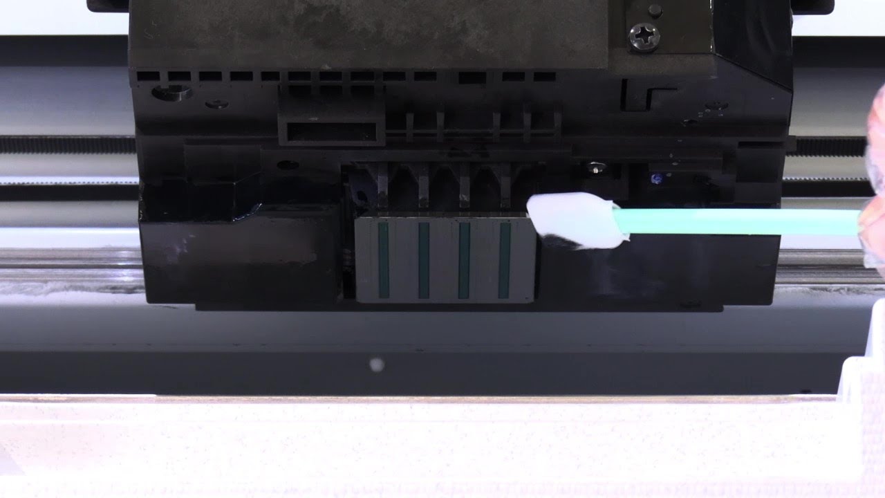 Cleaning around the print head (Epson SC-F1000 Series CMP0467-00) - YouTube