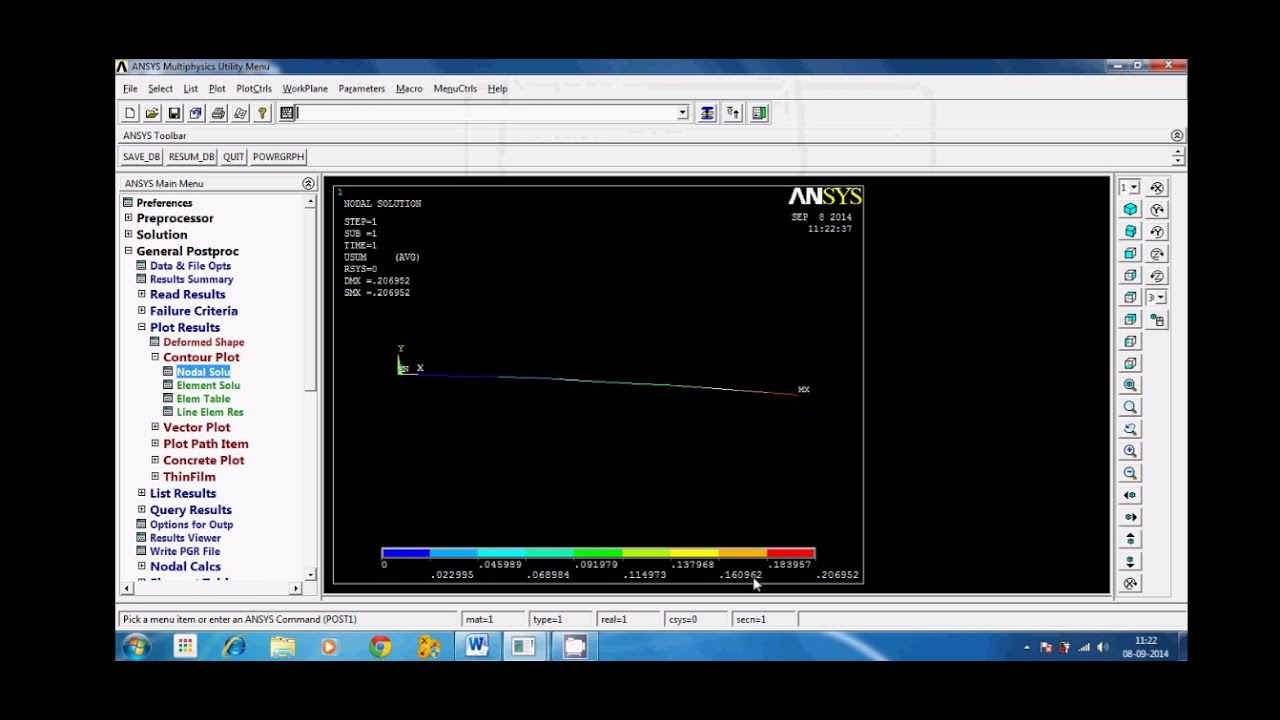 cantilever beam analysis on Ansys with Comparing HAND CALCULATION - YouTube