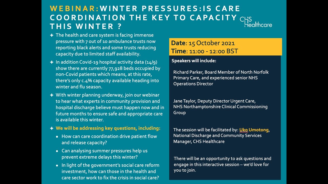 Winter pressures: Is care coordination the key to capacity this winter ...
