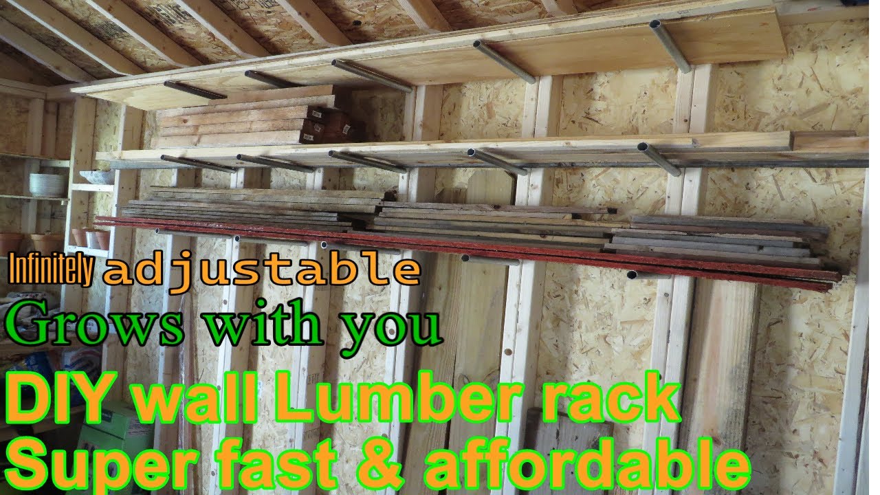 DIY wood stud and conduit wall lumber rack. Affordable, Versatile, and ...