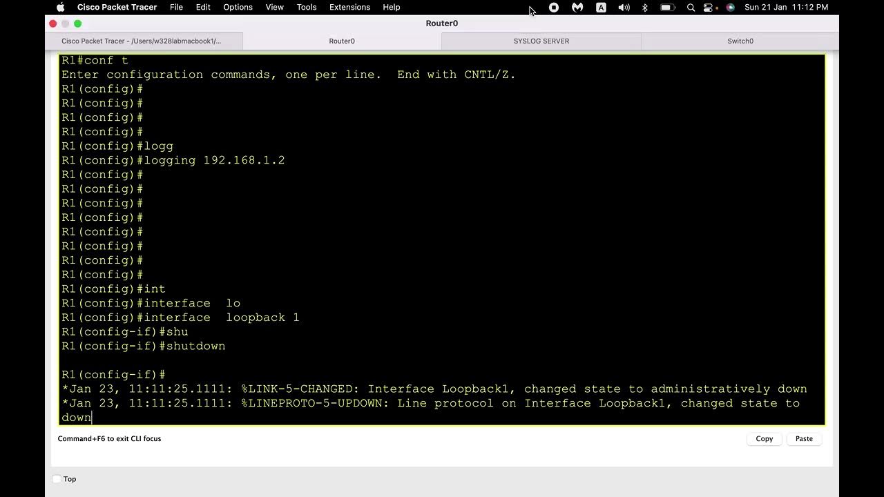 8 LAB Syslog configuration and verification - YouTube