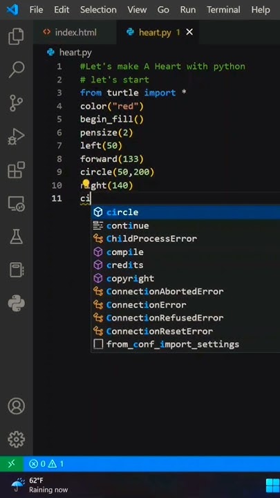 Make A Heart ️ With Python Python Programming Program Code Pythoncode Languageprogramme