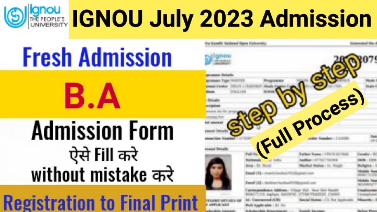 IGNOU BA Admission Process 2023 IGNOU B A Admission Form Fill Up ignou-ba-admission-process-2023-ignou-b-a-admission-form-fill-up