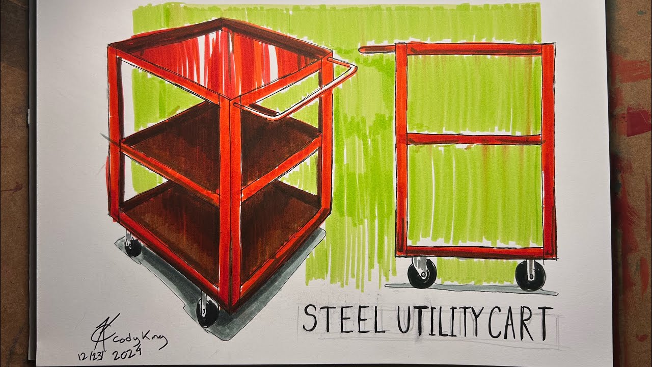 Designing and building a steel utility cart. Episode 1; concept art ...