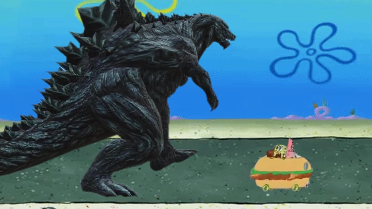 Godzilla Earth chases SpongeBob and Patrick - YouTube