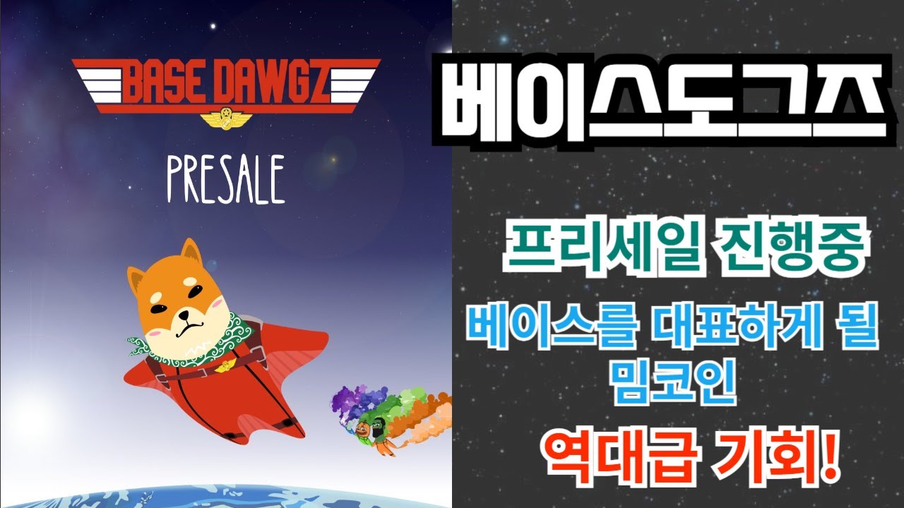 프리세일 진행중인 베이스도그즈 코인 해외에서 입소문 제대로 터졌다 가장 저렴하게 구매할 수 있는 방법 Youtube