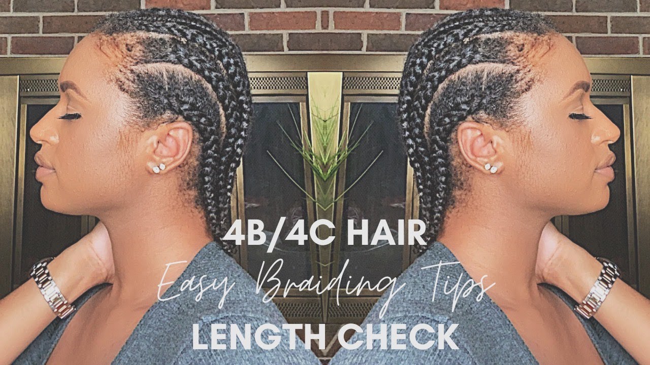 Braiding my 4b/4c hair (Length Check) | Khadijah Muhammad - YouTube
