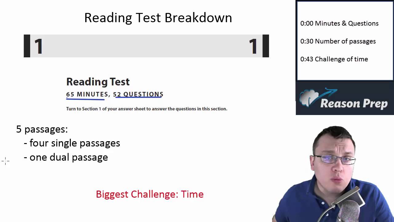 Reading Test Breakdown, SAT Reading Course #2 - YouTube