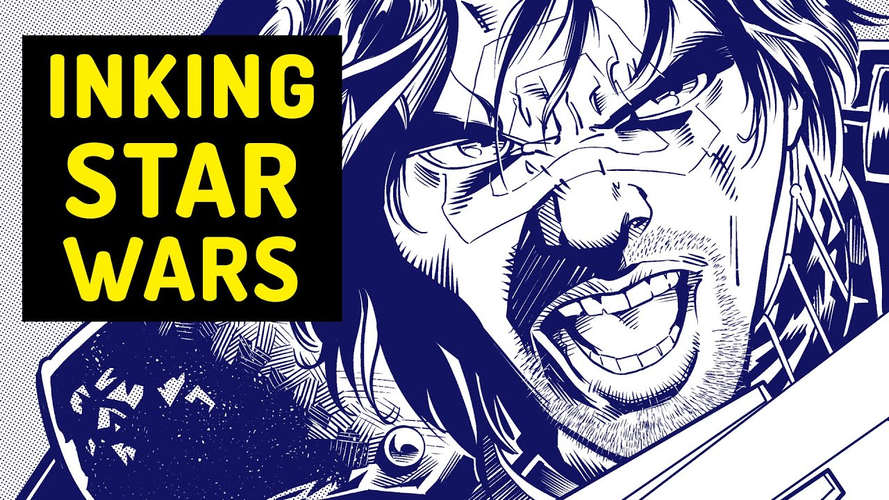 Inking Over Star Wars Pencils: The Art of Comic Book Inking - YouTube