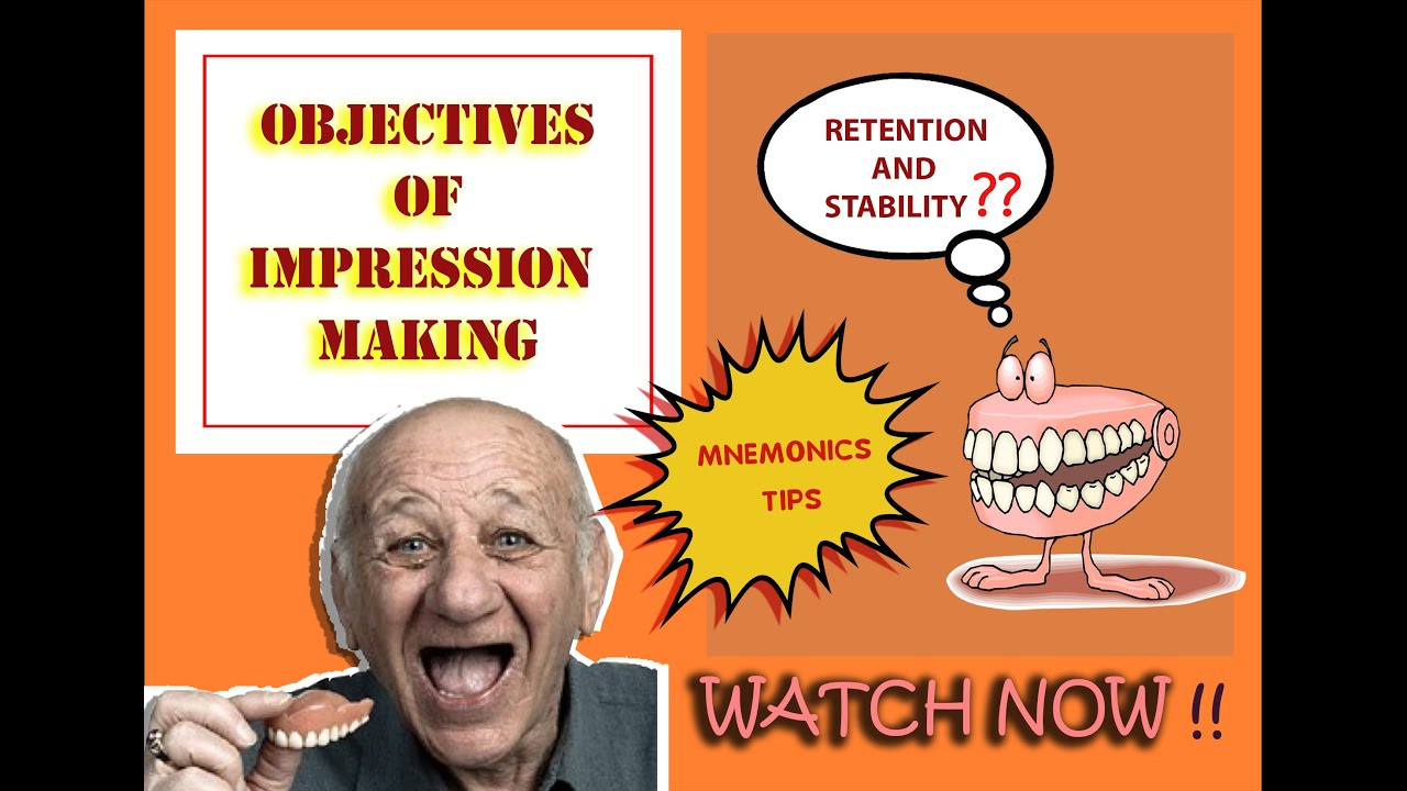 Prosthodontics|Retention,stability,support|Objectives of impression ...