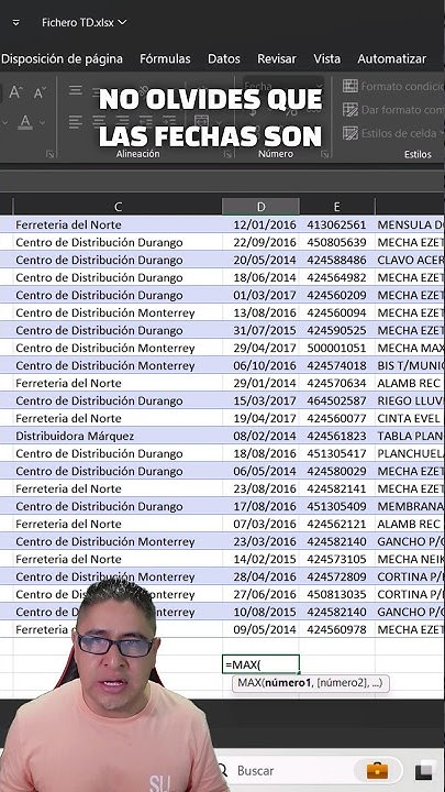 Como obtener la fecha mas reciente de una Columna - YouTube