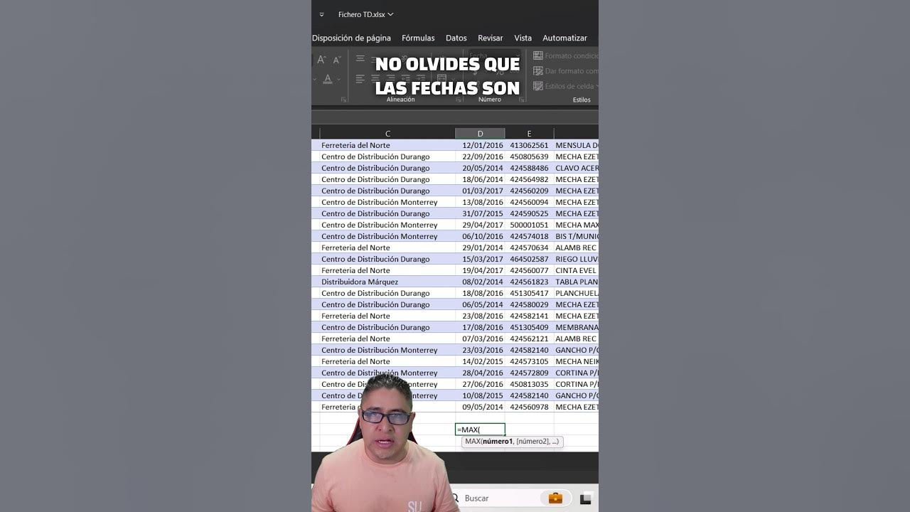 Como obtener la fecha mas reciente de una Columna - YouTube