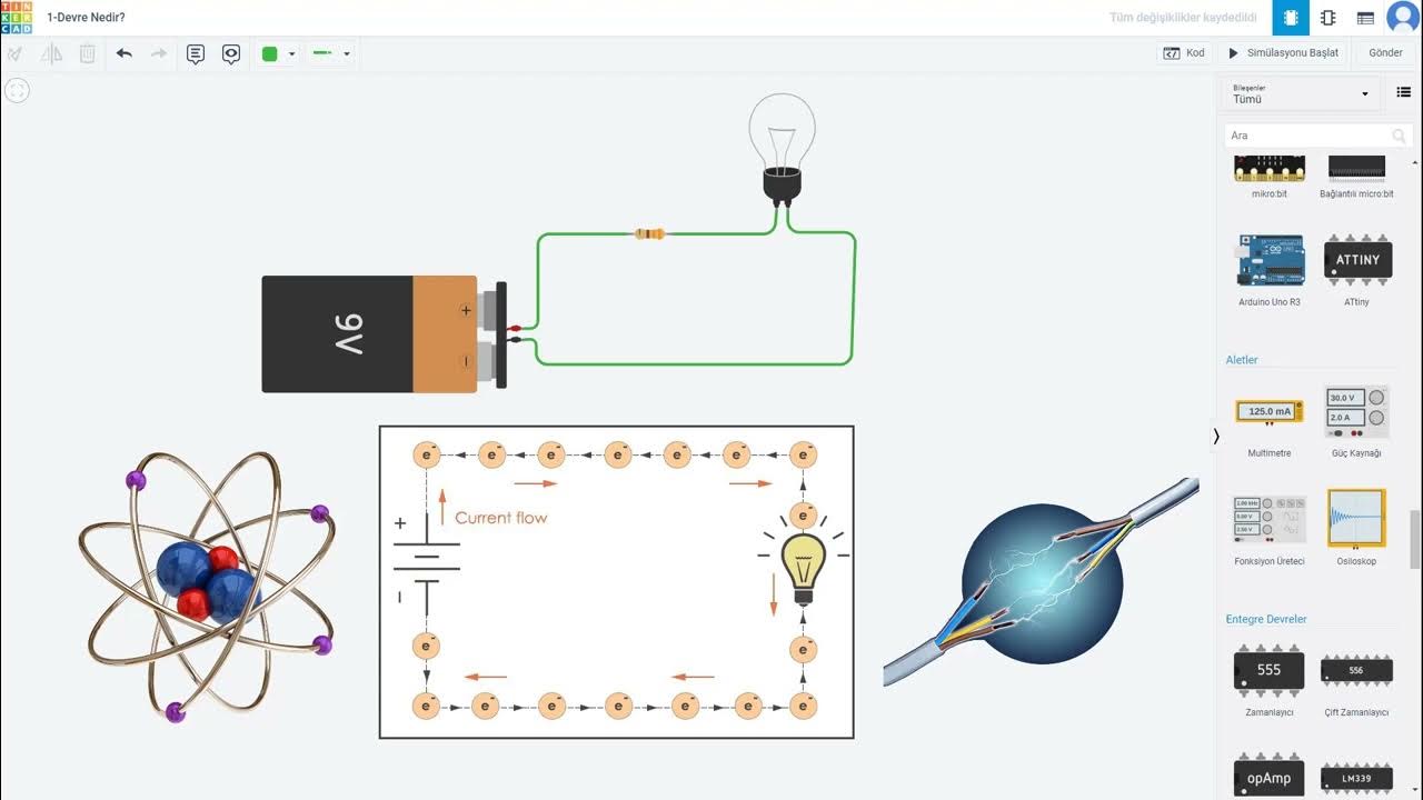 Tinkercad Arduino Dersleri ve Projeleri 2 : Devre, Akım, Gerilim ...