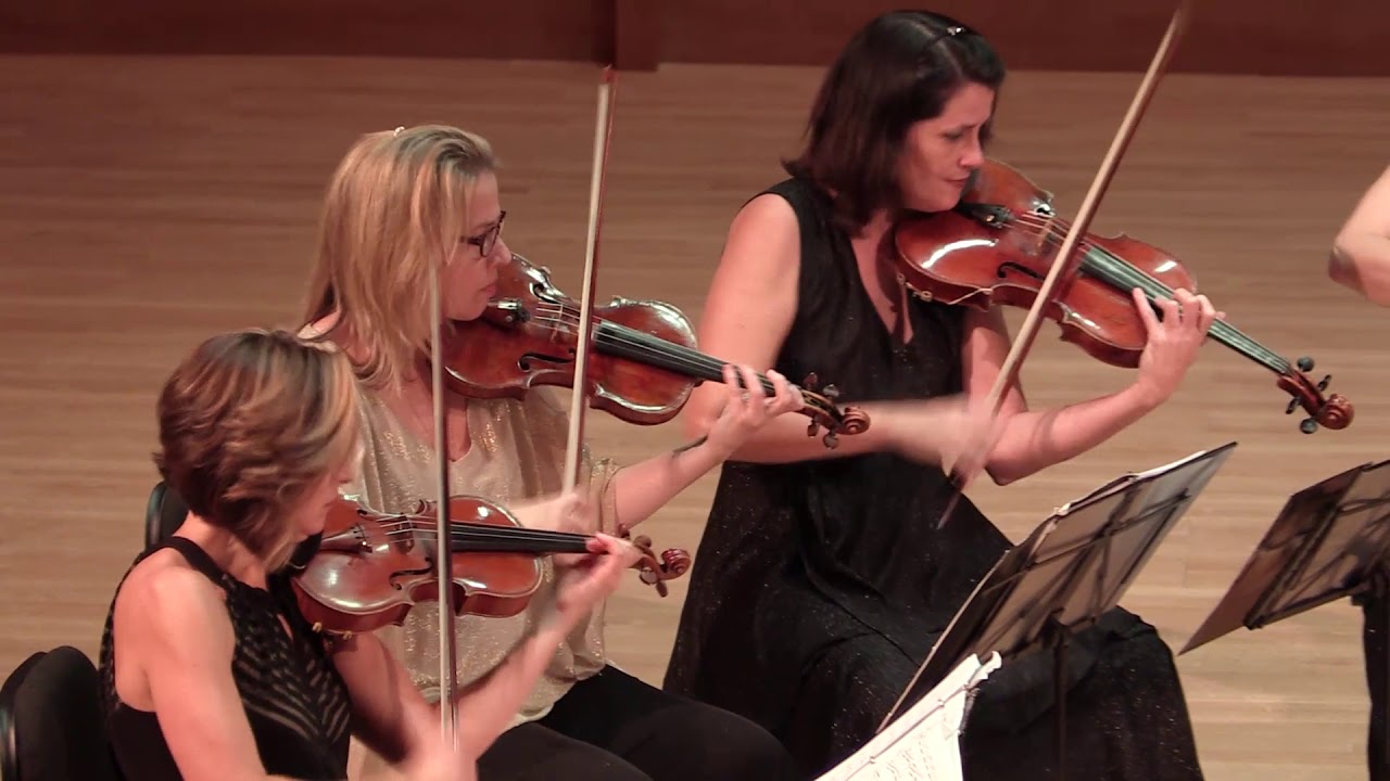 Ciompi Quartet - 'Ce morceau de tissu' for Two String Quartets - Andrew Waggoner - YouTube