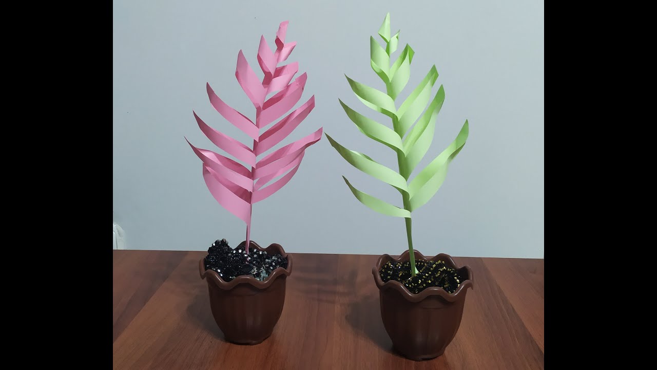 折り紙花（シダ）, how to make Origami FERN, Оригами Папоротник - YouTube