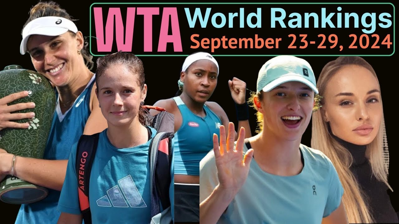 Tennis World Rankings This Week. WTA Top 15 Players September 23-29 ...