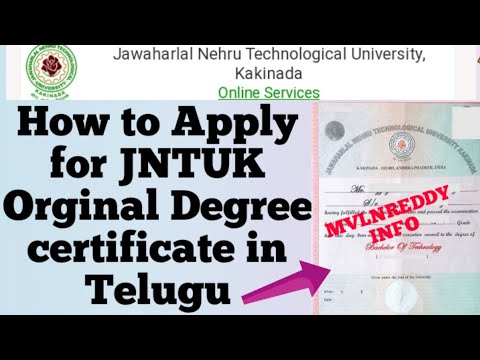 How to Apply for JNTUK Orginal Degree Certificate in Telugu | JNTUK OD ...