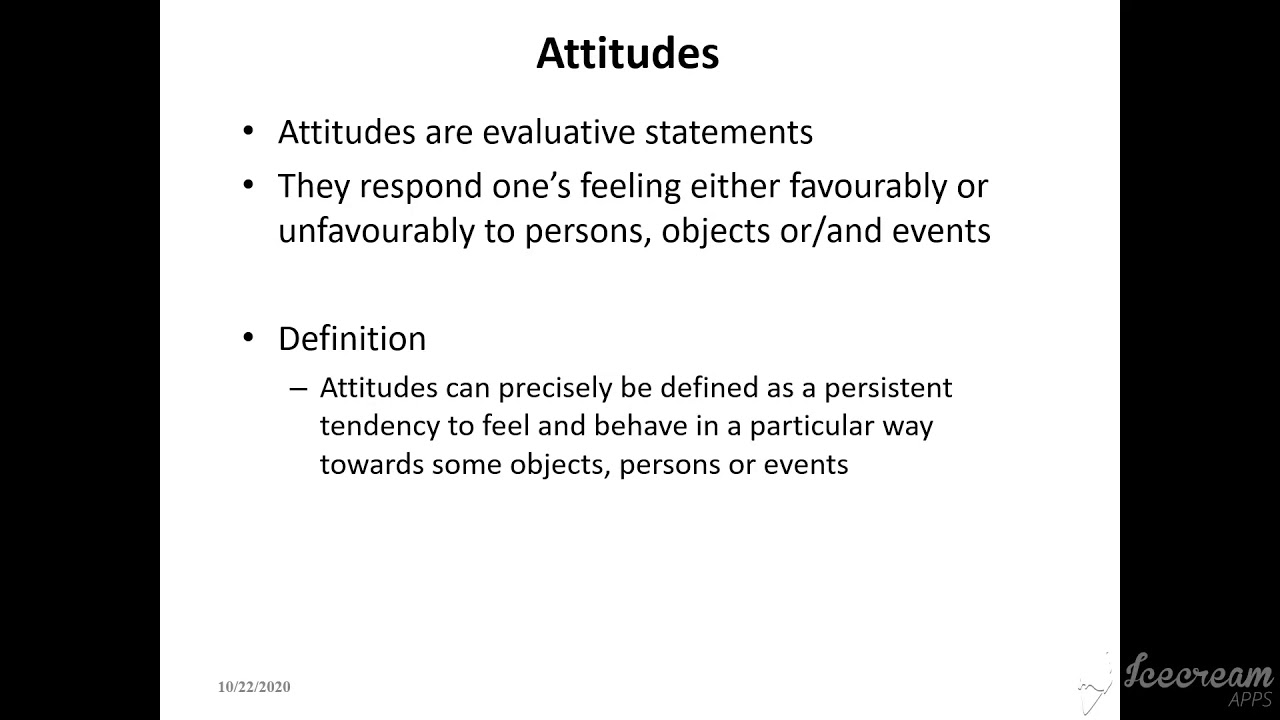 OB- Organizational Behaviour- Attitude - YouTube