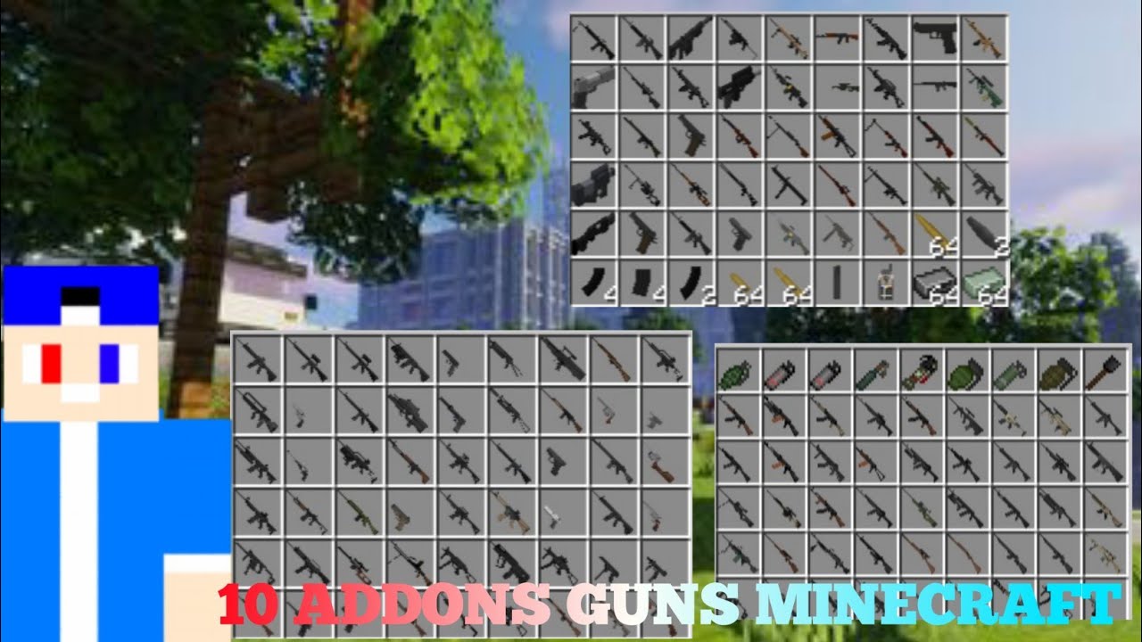 10 addons guns minecraft - YouTube