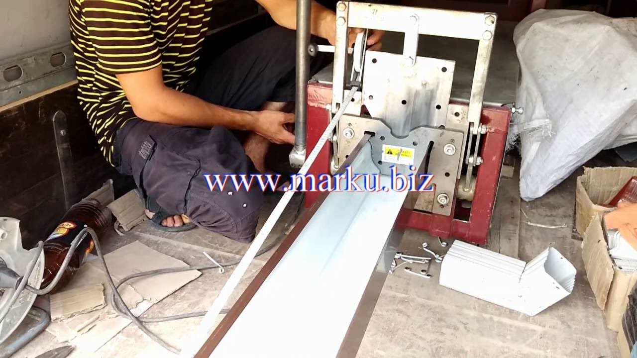 оборудование для производства желобов, seamless gutter machine - YouTube