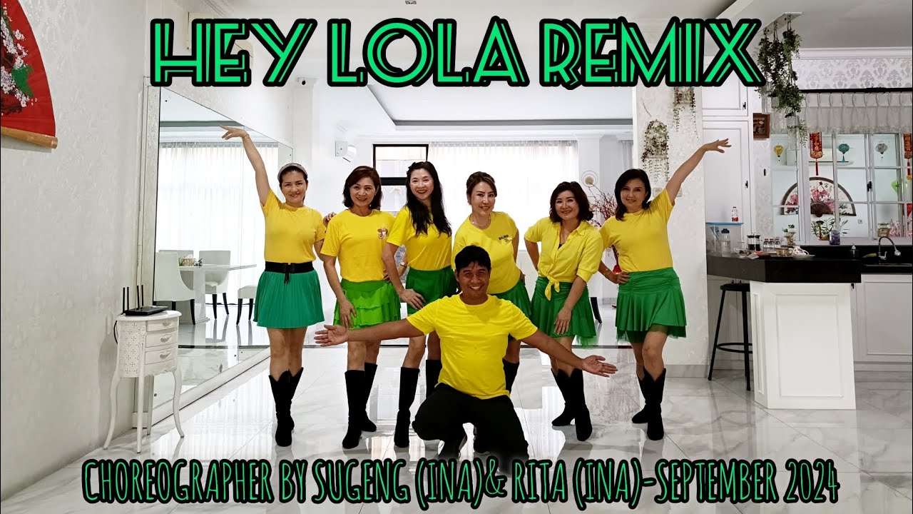 Hey Lola Remix//Line Dance//Coach Sugeng// Fairies - YouTube