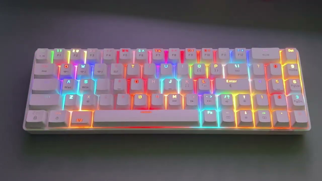 Ajazz AK692 White#keyboard #mechanicalkeyboard #wirelesskeyboard - YouTube