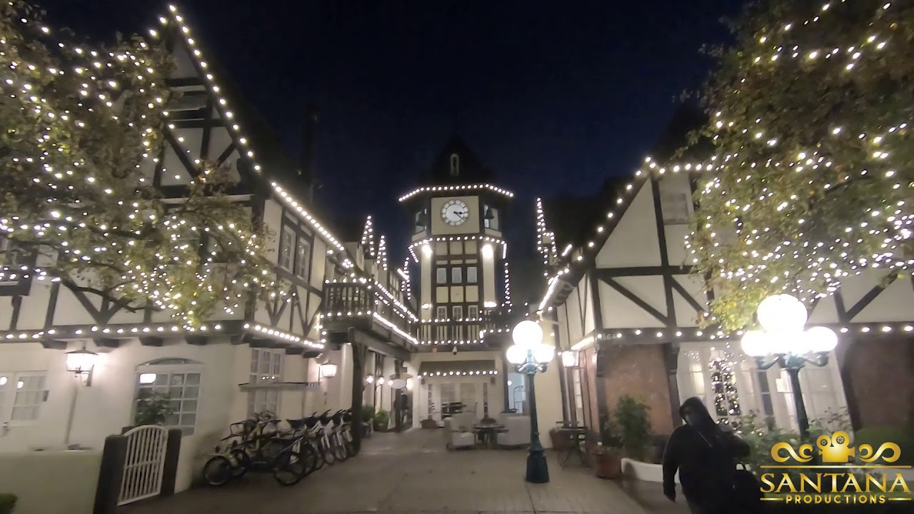 Christmas lights in Solvang, California - YouTube