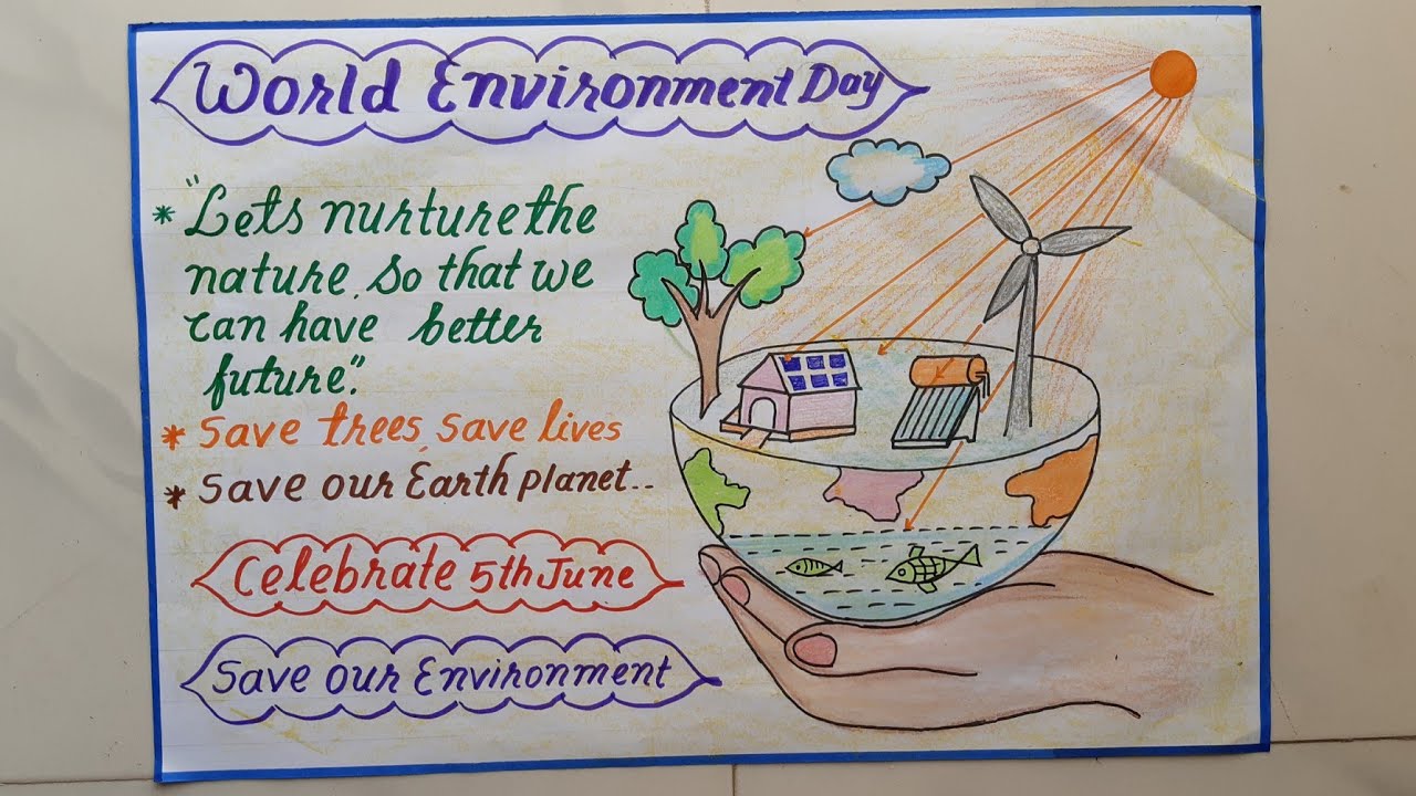 World Environment Day Drawing ||Save Environment Poster||Beautiful ...