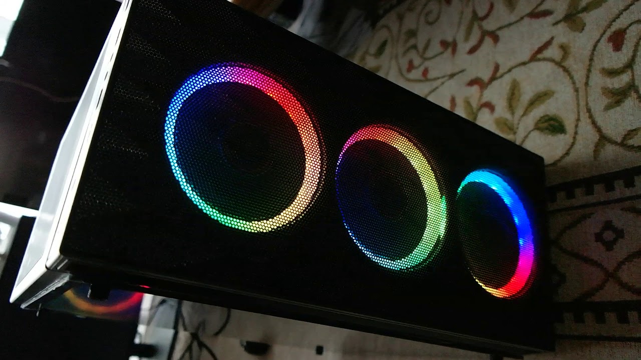 COX A5 엘도라도 강화유리 스펙트럼 CORONA ARGB LED 팬 - YouTube