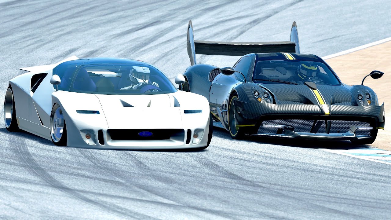Pagani Huayra GTR vs Ford GT90 at Laguna Seca - YouTube