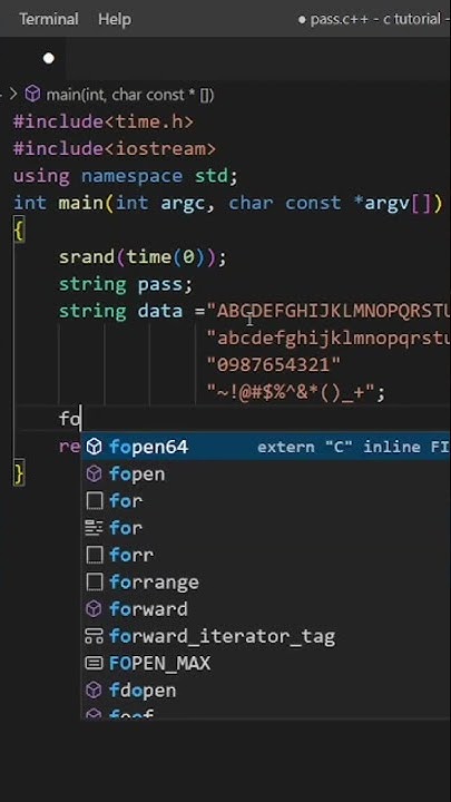 Password generation Using C++ Programming Language #shorts - YouTube