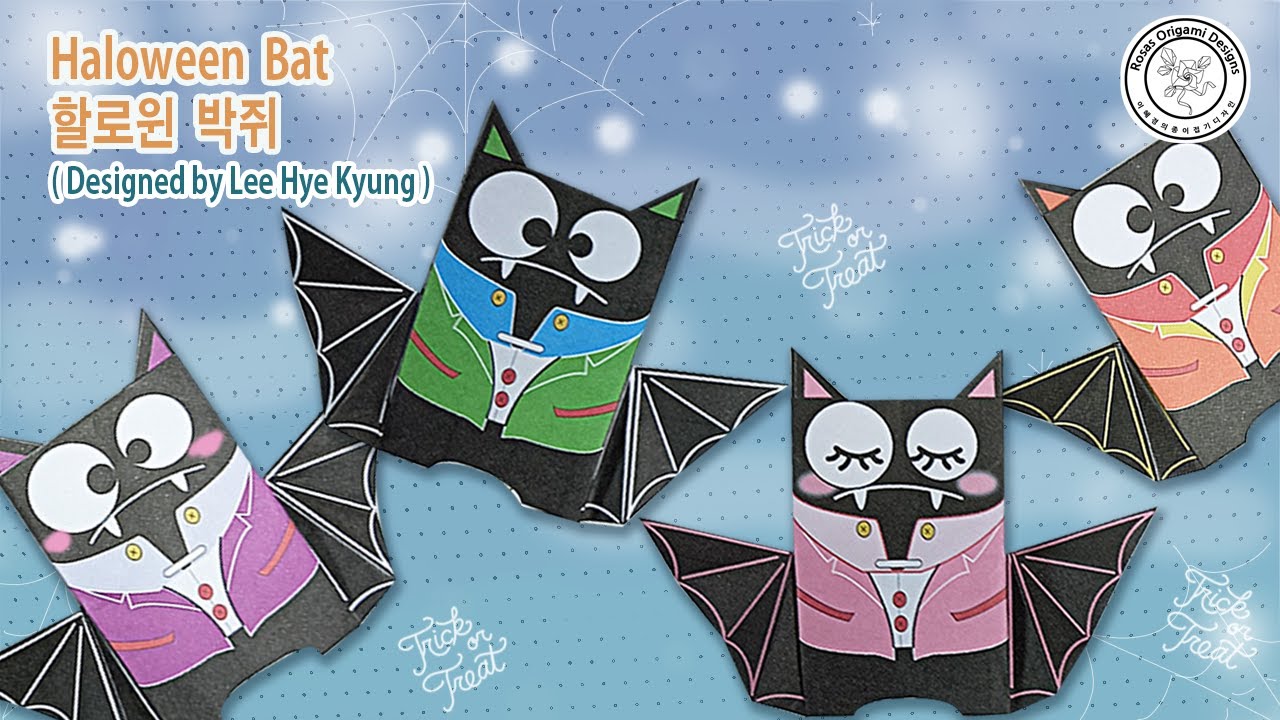 Easy Origami Halloween Bat , How to make a Halloween Bat origami,박쥐 종이 ...