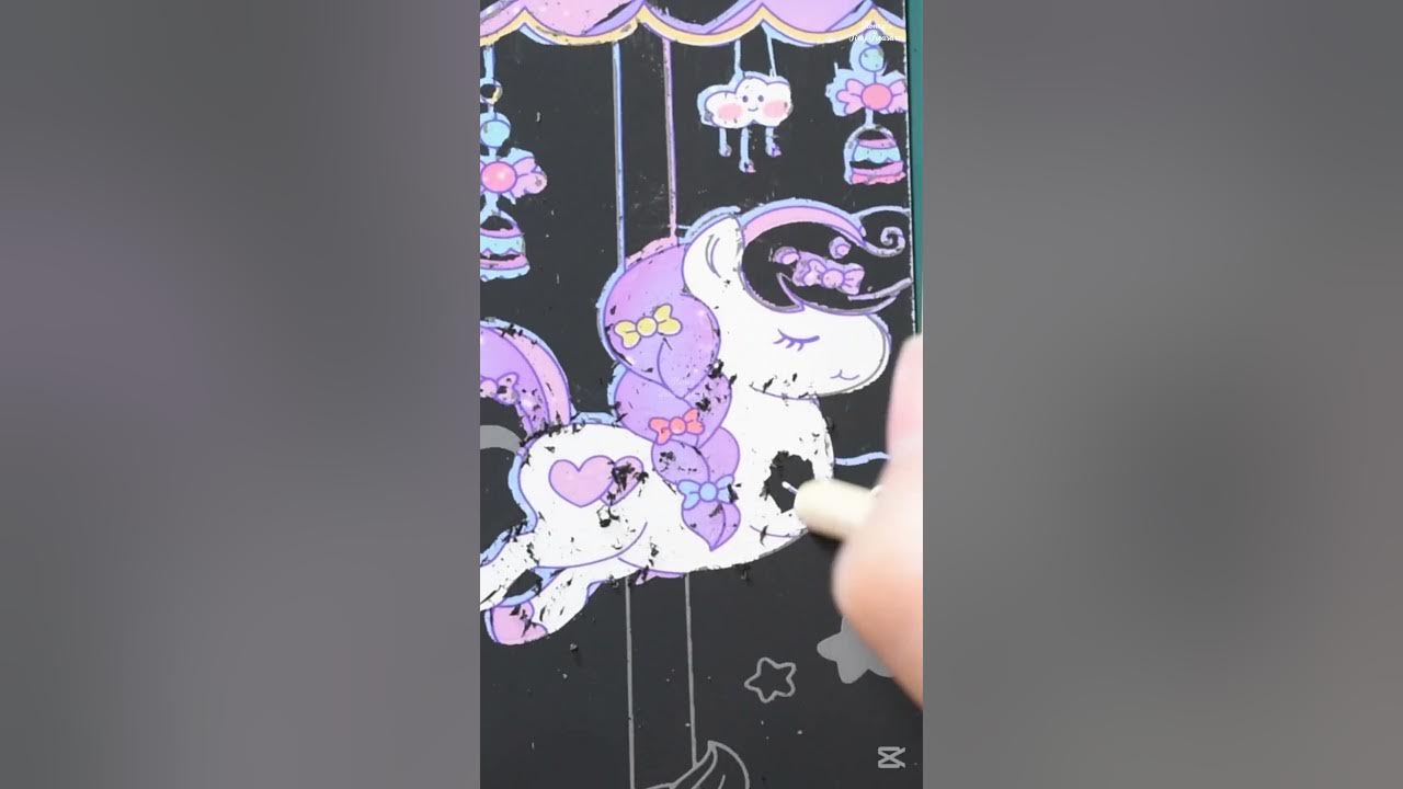 Scratch Art: Unicorn ユニコーン #shorts - YouTube