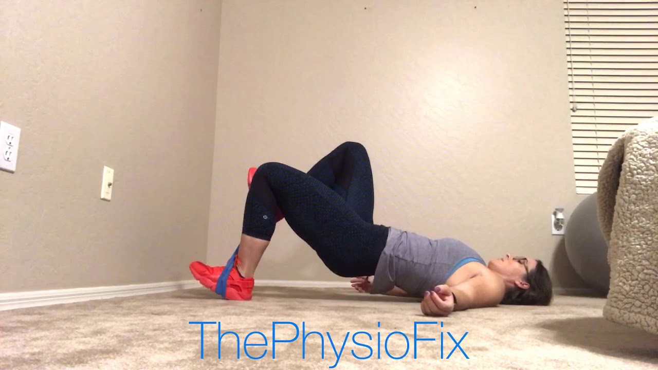 Single leg glute bridge with hip and core strengthening (miniband ...