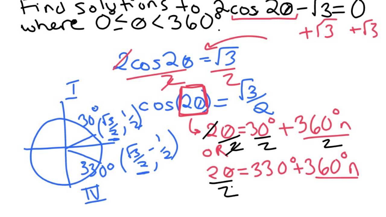 trig equation with 2x - YouTube