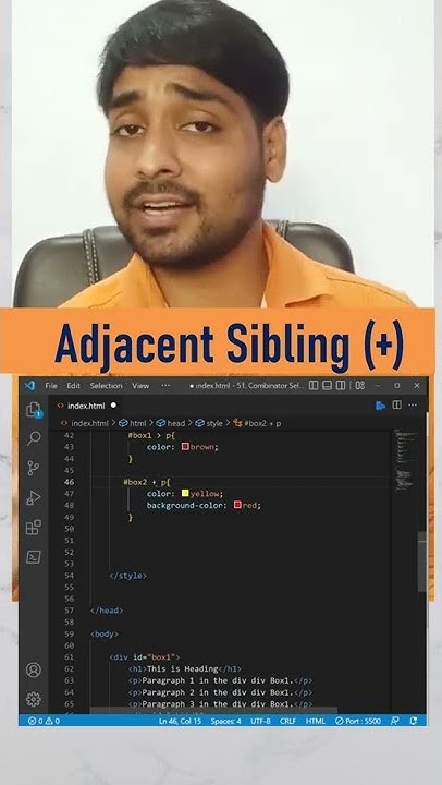 Adjacent Sibling Selector (+) - YouTube