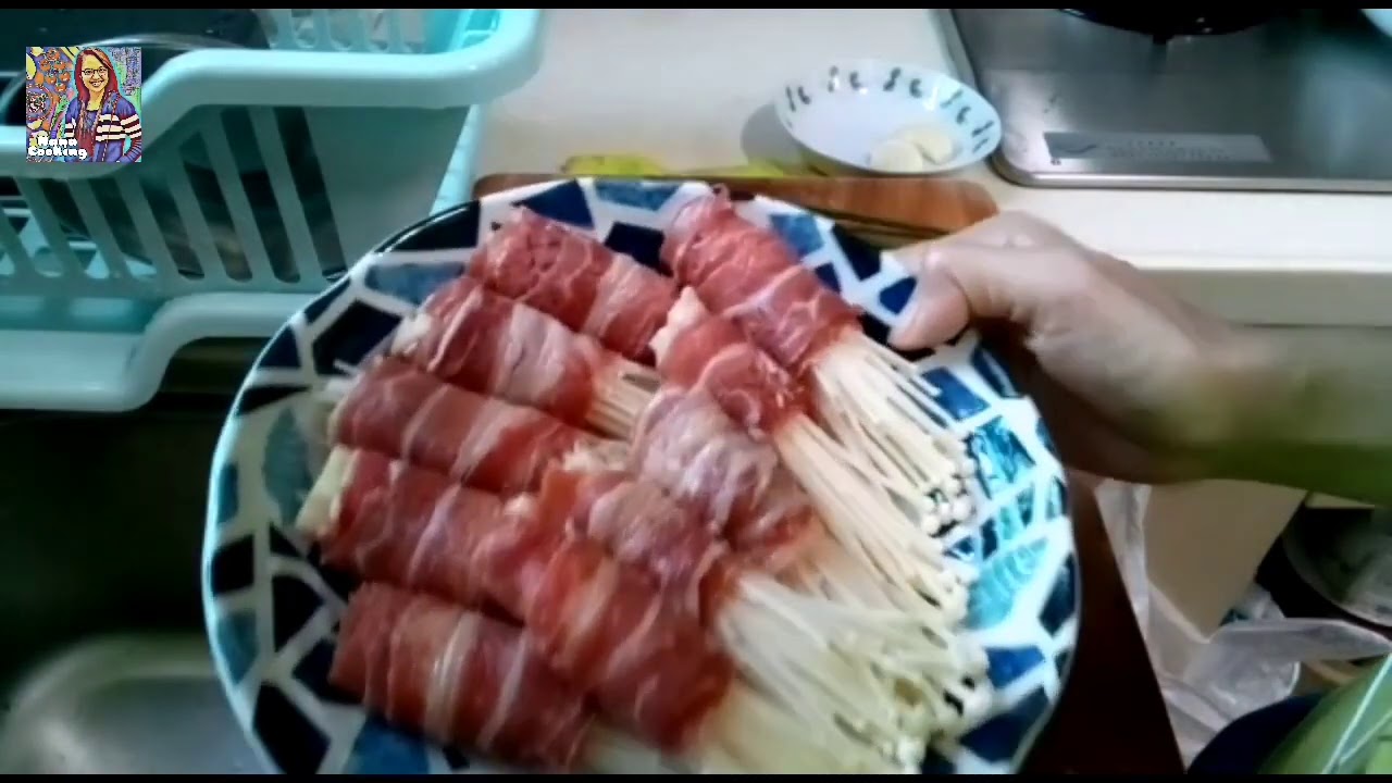 JAMUR ENOKI GULUNG DAGING SAPI || CHINESE FOOD. - YouTube