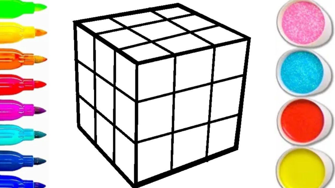 HOW TO DRAW A CUBE, DRAW CUTE THINGS FOR KIDS - YouTube