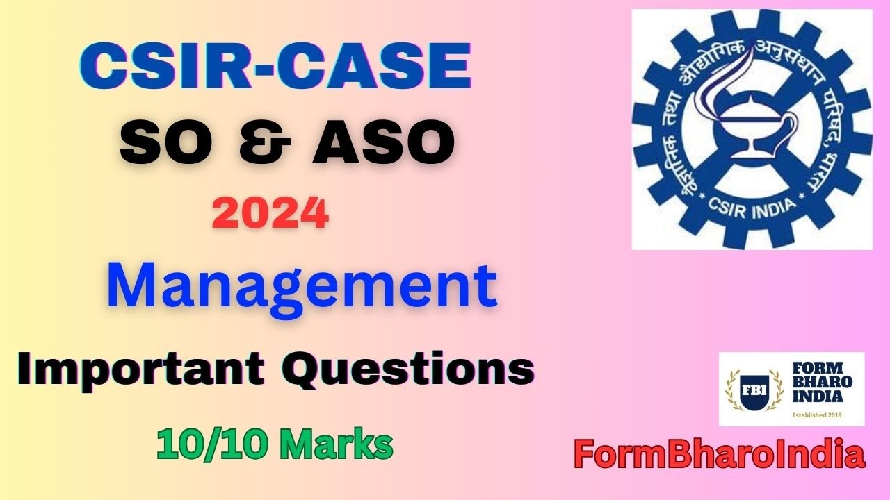 CSIR SO & ASO - Management | Important Questions | Exam Level - YouTube