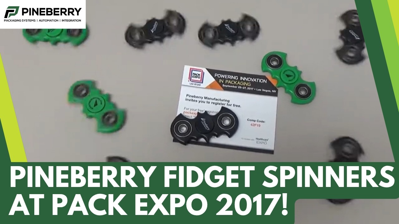 Pineberry Manufacturing has Fidget Spinners for PACK EXPO 2017! - YouTube