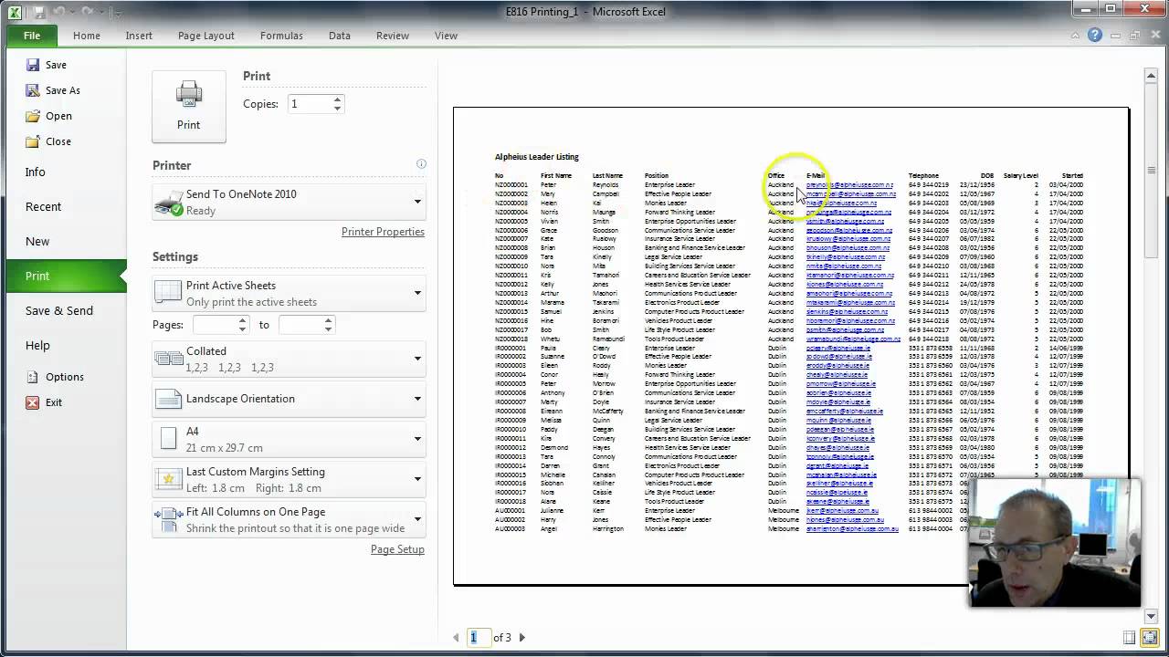 Printing in Excel (Best viewed in HD & full screen) - YouTube